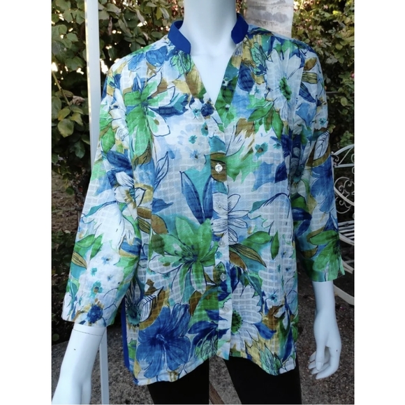 Alfred Dunner | Tops | P2p 25 Fl 26 Alfred Dunner Button Down 34 Sleeve ...